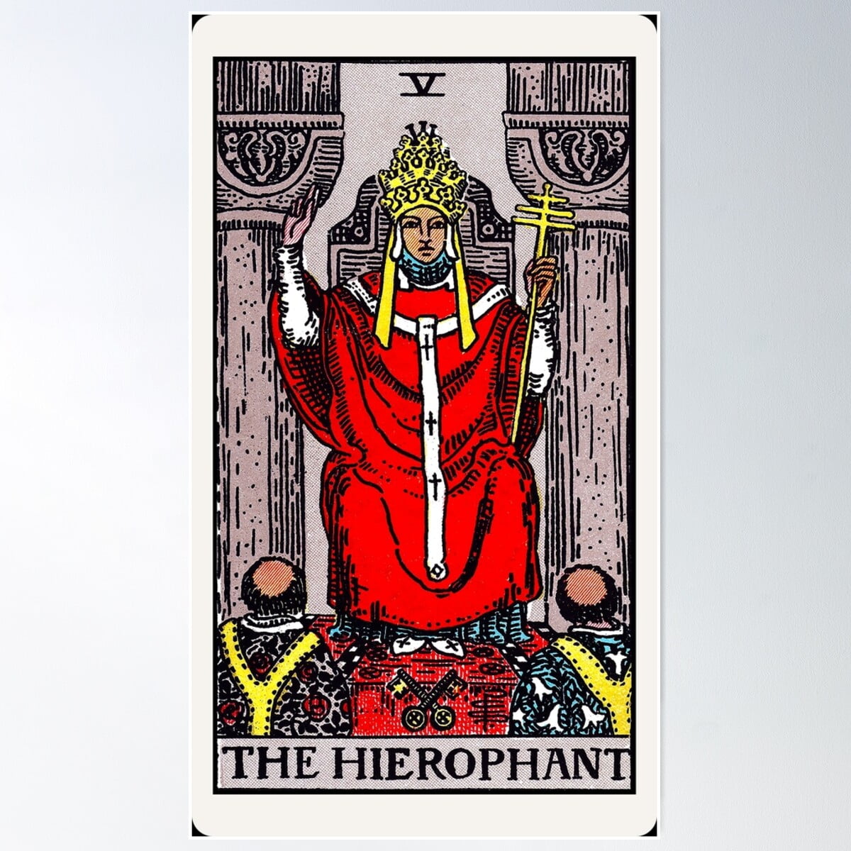 Card #5 - The Hierophant - Rider Waite Smith Tarot Poster Wall Art ...