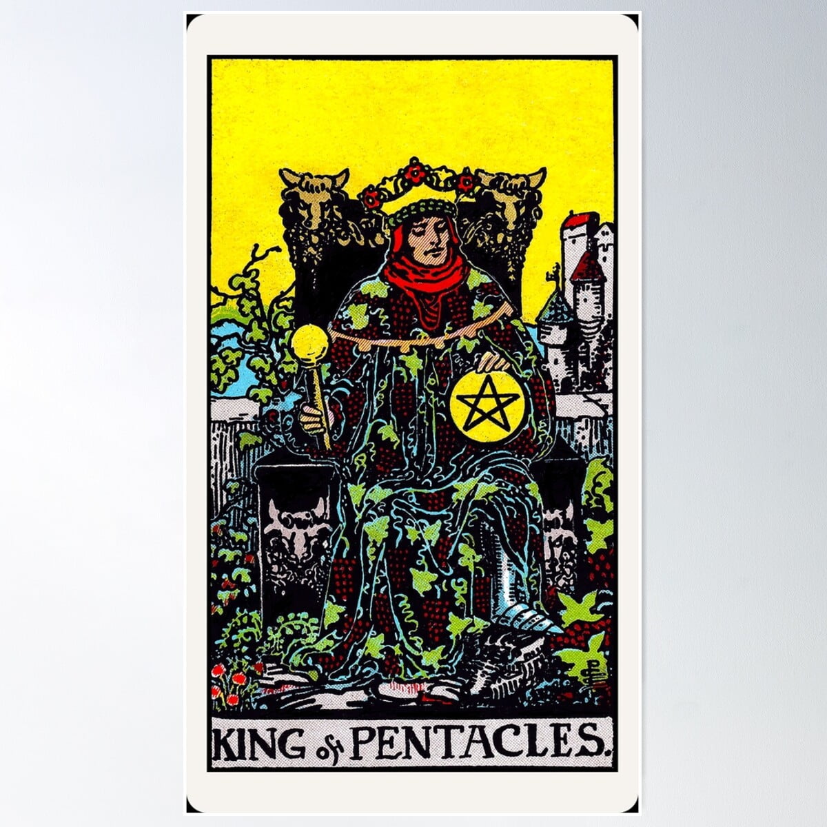 Card #77 - King Of Pentacles - Rider Waite Smith Tarot Poster Wall Art ...