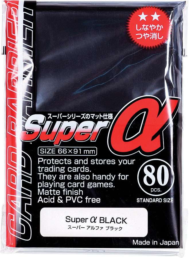 Card Barrier Super Alpha Black Card Sleeves (Standard Size/80 Count ...