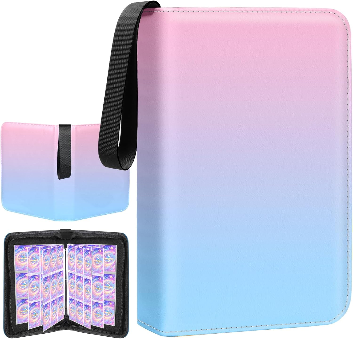 Card Binder 4 Pocket, 400 Pockets Holder Compatible with Game Cards ...