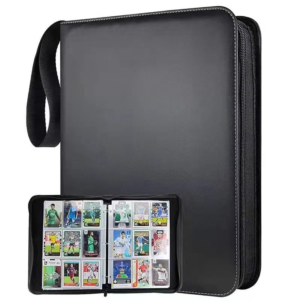 Card Binder, 4 Pocket Waterproof Trading Card Binders, Portable with ...
