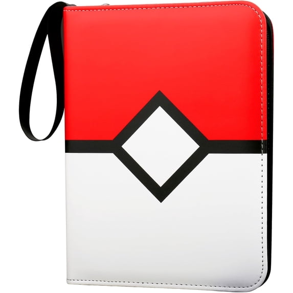 Card Binder with 4 Pockets with Zipper for 50 Pages, 400 Removable ...