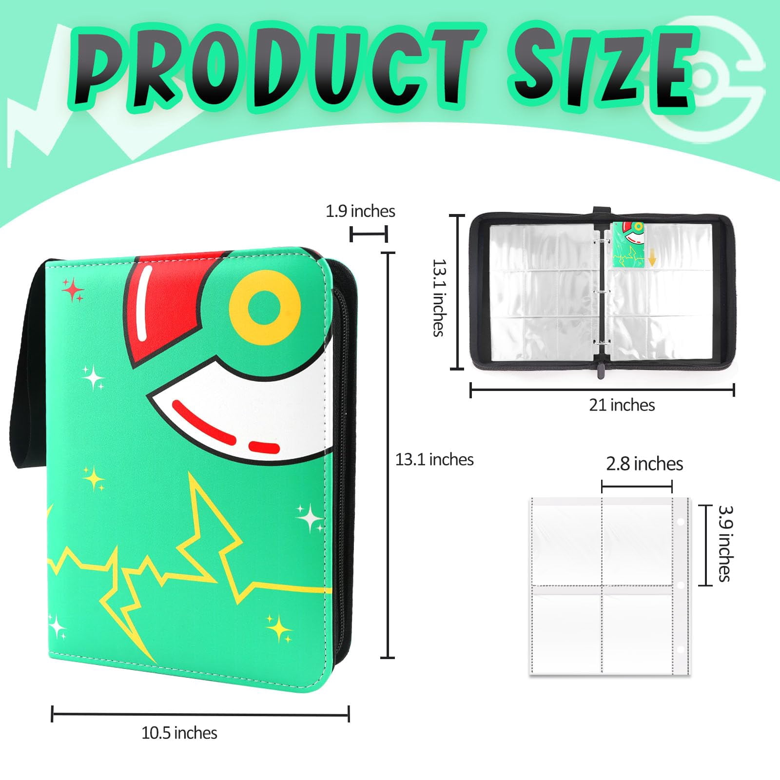 Card Binder 9-pockets 900 Pockets Holder With 50 Removable Sleeves ...