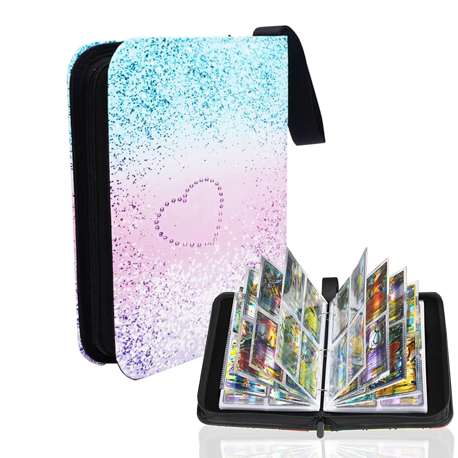 Card Binder, Stnqtsrv 4-Pocket Trading Cards Binders 400 Pockets with ...