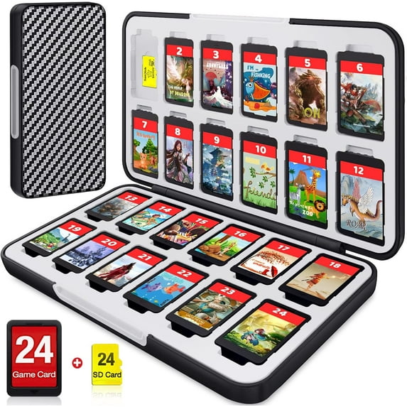Card Case Holder for Nitendo / 2(2025) - Hard Shell Case with 24 Slots ...