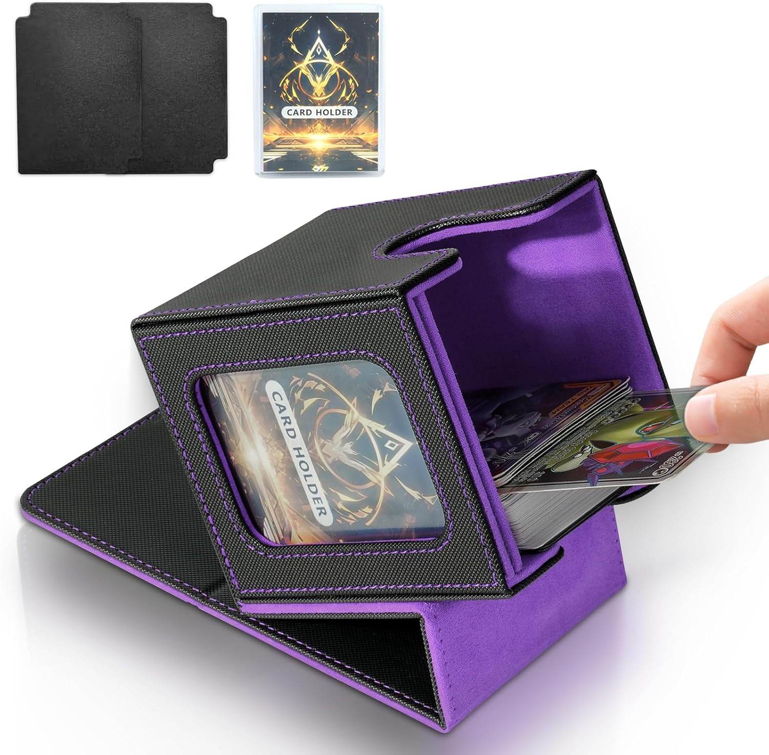 Card Deck Box for MTG Commander, Magnetic Card Display Case, TCG Card ...