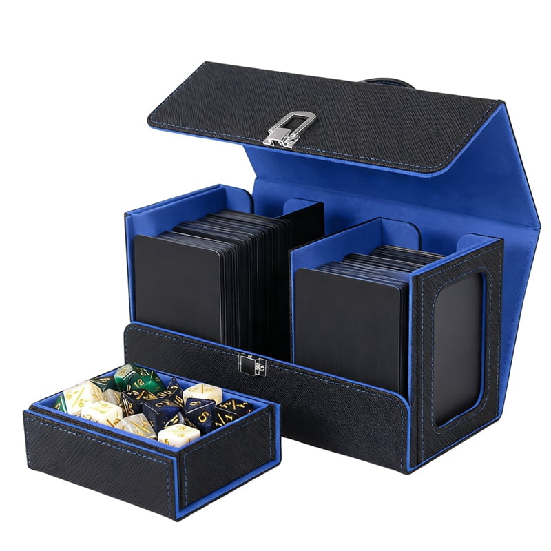 Card Deck Box with Handle Magnetic Card Storage Box Top Side-Loading ...