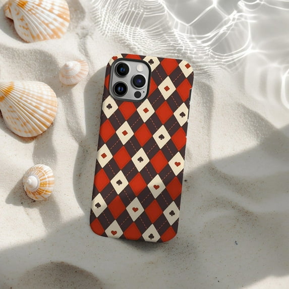 Card Deck Retro Playing Diamond Red Black Pattern Art for iPhone 17 16 ...