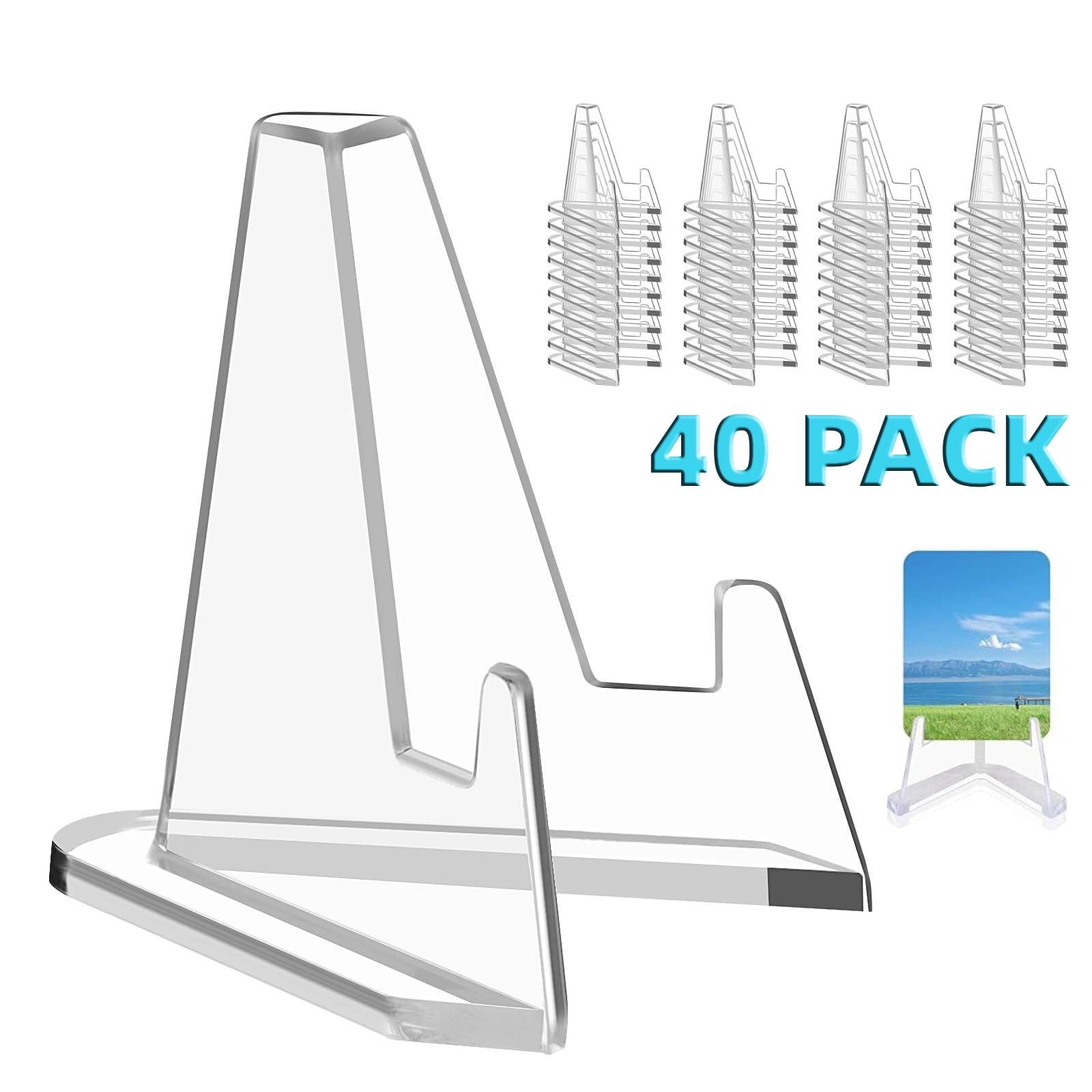 Card Display Stand, 40 Pack Small Easel Stand, Sign Holder , Acrylic ...