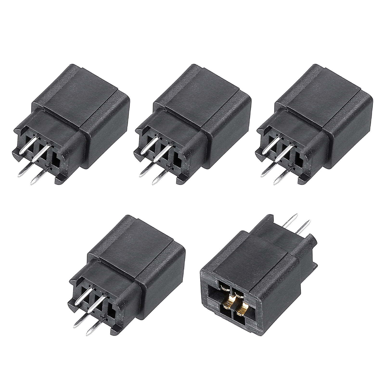 Card Edge Connector Black Socket Straight Connection 4 Pin 2.54mm Pitch ...