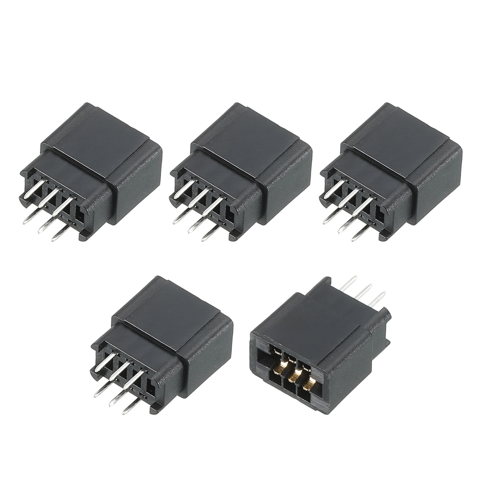 Card Edge Connector Black Socket Straight Connection 6 Pin 2.54mm Pitch ...