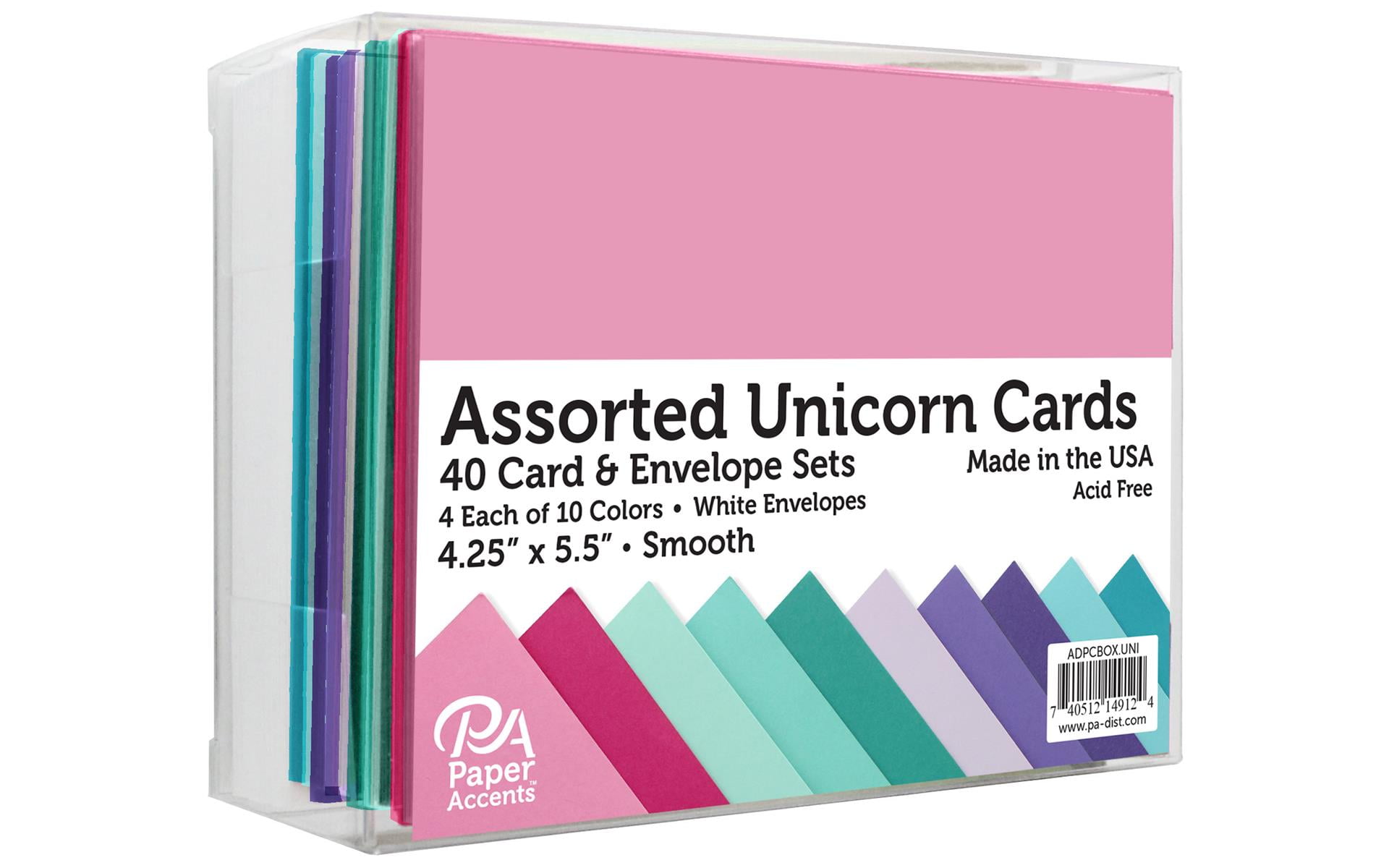 Card & Env 4.25x5.5 40pc Smooth Unicorn Astd - Walmart.com