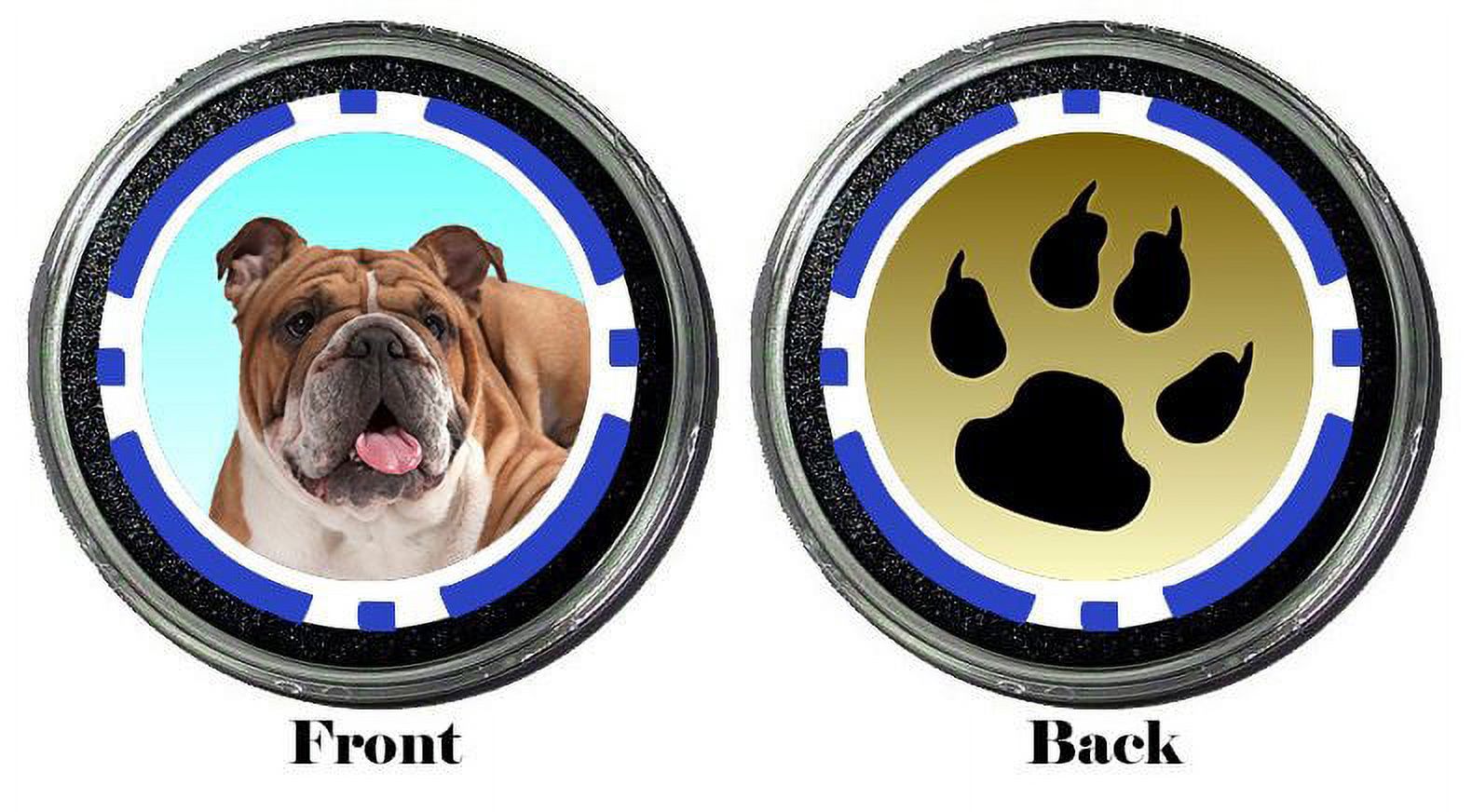 Card Guard - Bulldog Protector Holdem Poker Chip / Card Cover - Blue ...