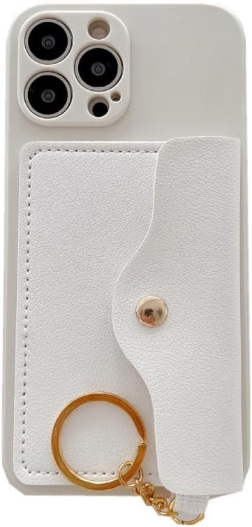 Card Holder Camera Protection Phone Case for iPhone (White,for iPhone ...