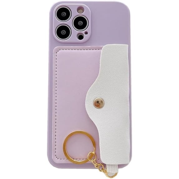 Card Holder Camera Protection Phone Case for iPhone (iPhone 13,Purple ...