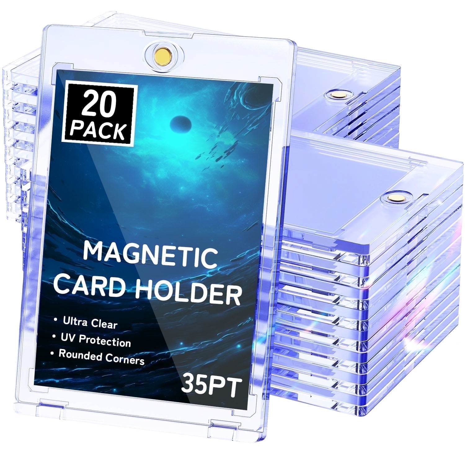 Magnetic Card Holder, 20 Pack 35pt One Touch Card Holder, Card Protector - Walmart.com