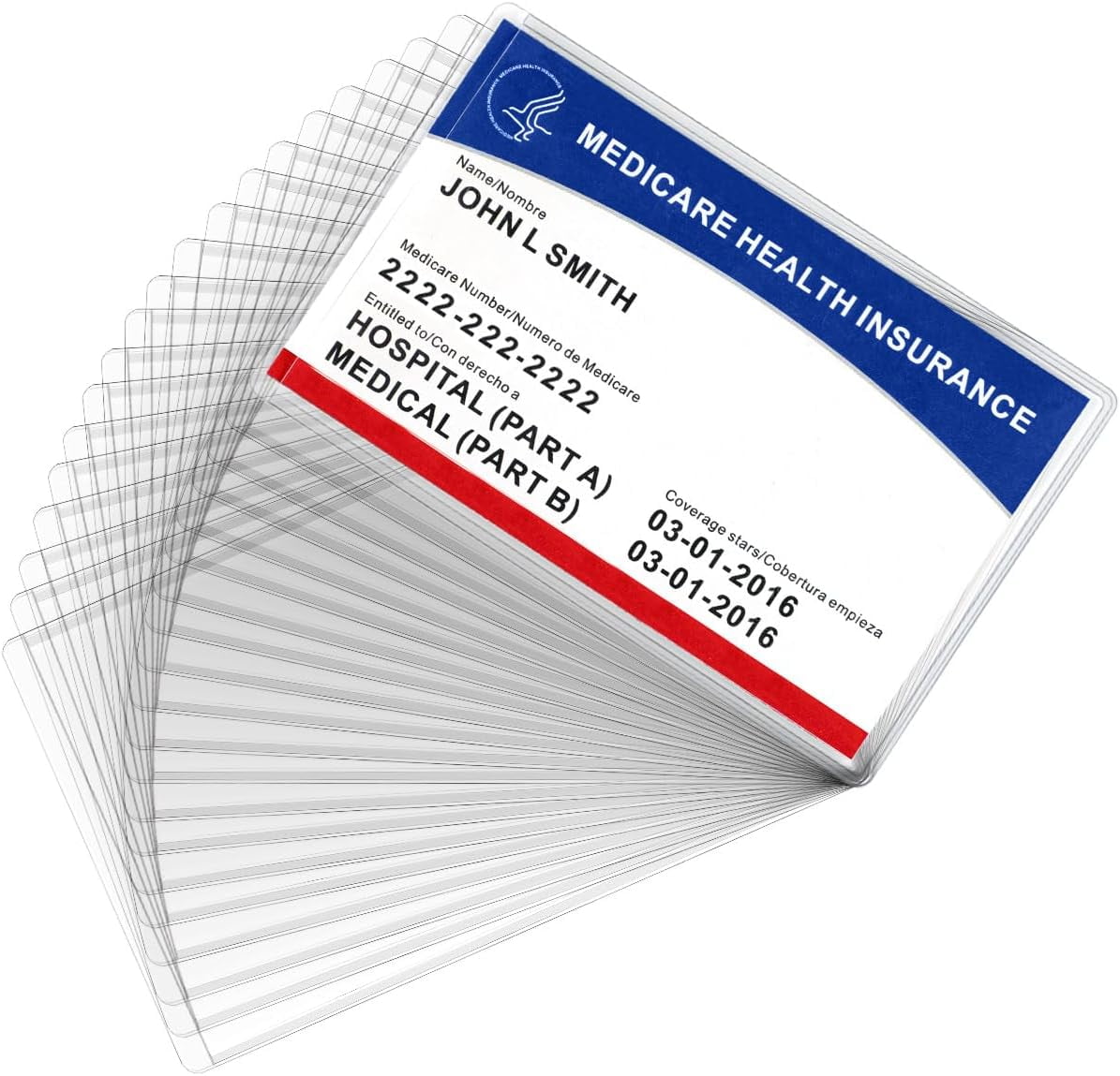 Card Holder Protector Sleeves, 12 Mil Clear PVC Water Resistant Card ...