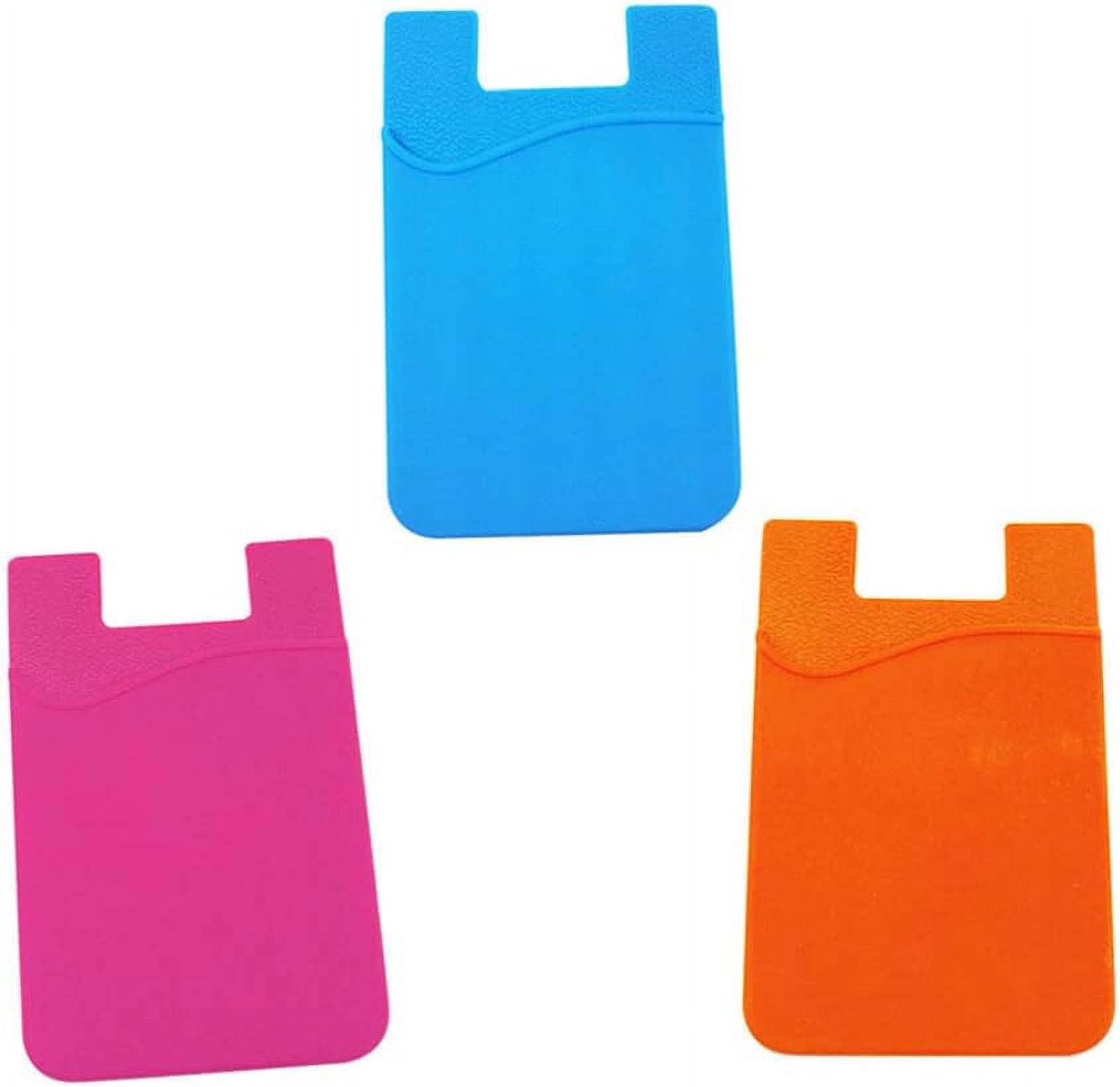 Card Holder Silicone Stick on Cell Phone Wallet with Pocket Portable ...