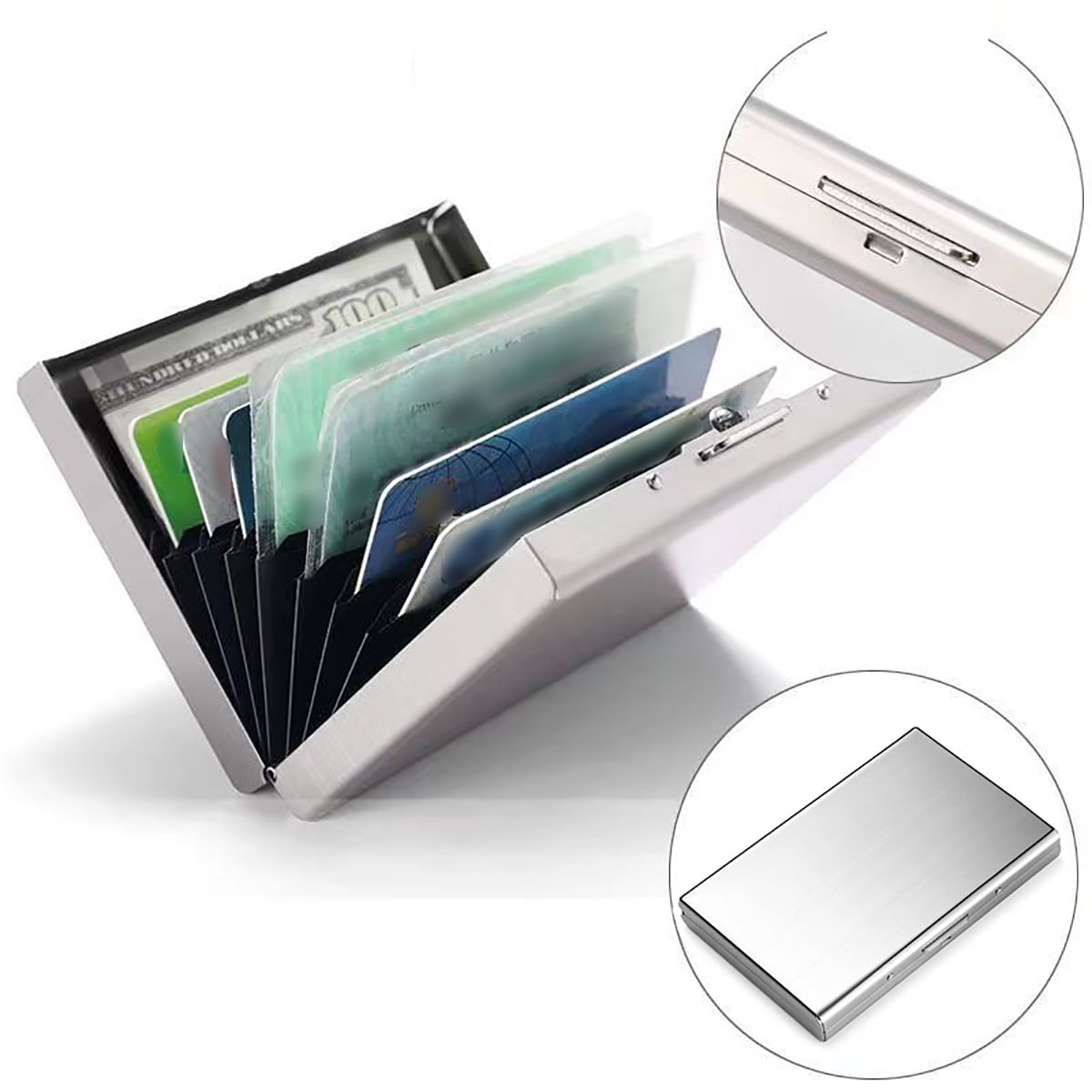 Card Holder Wallet,RFID Blocking 10 Card Capacitiy,Stainless Steel ...