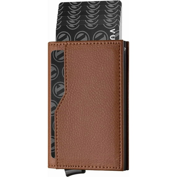 Card Holder Wallet with Double ID Windows RFID Blocking Pop Up Wallet ...