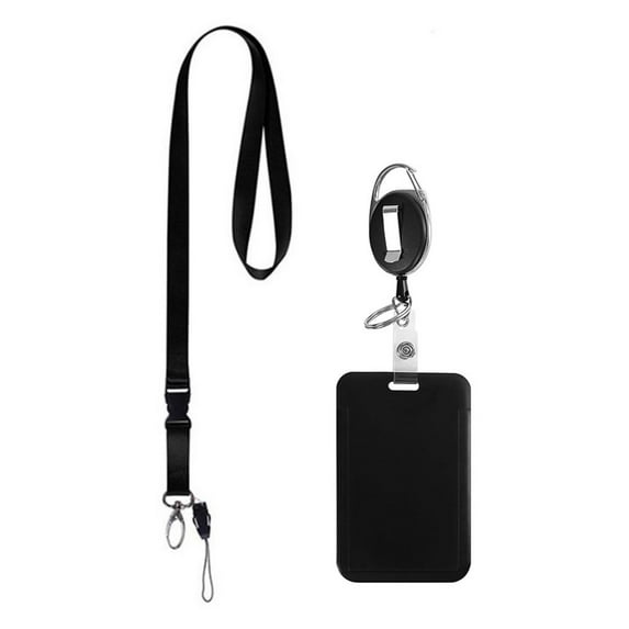 Card Holder and Lanyard Set Identity Card Badge Holder with Badge Reel ...