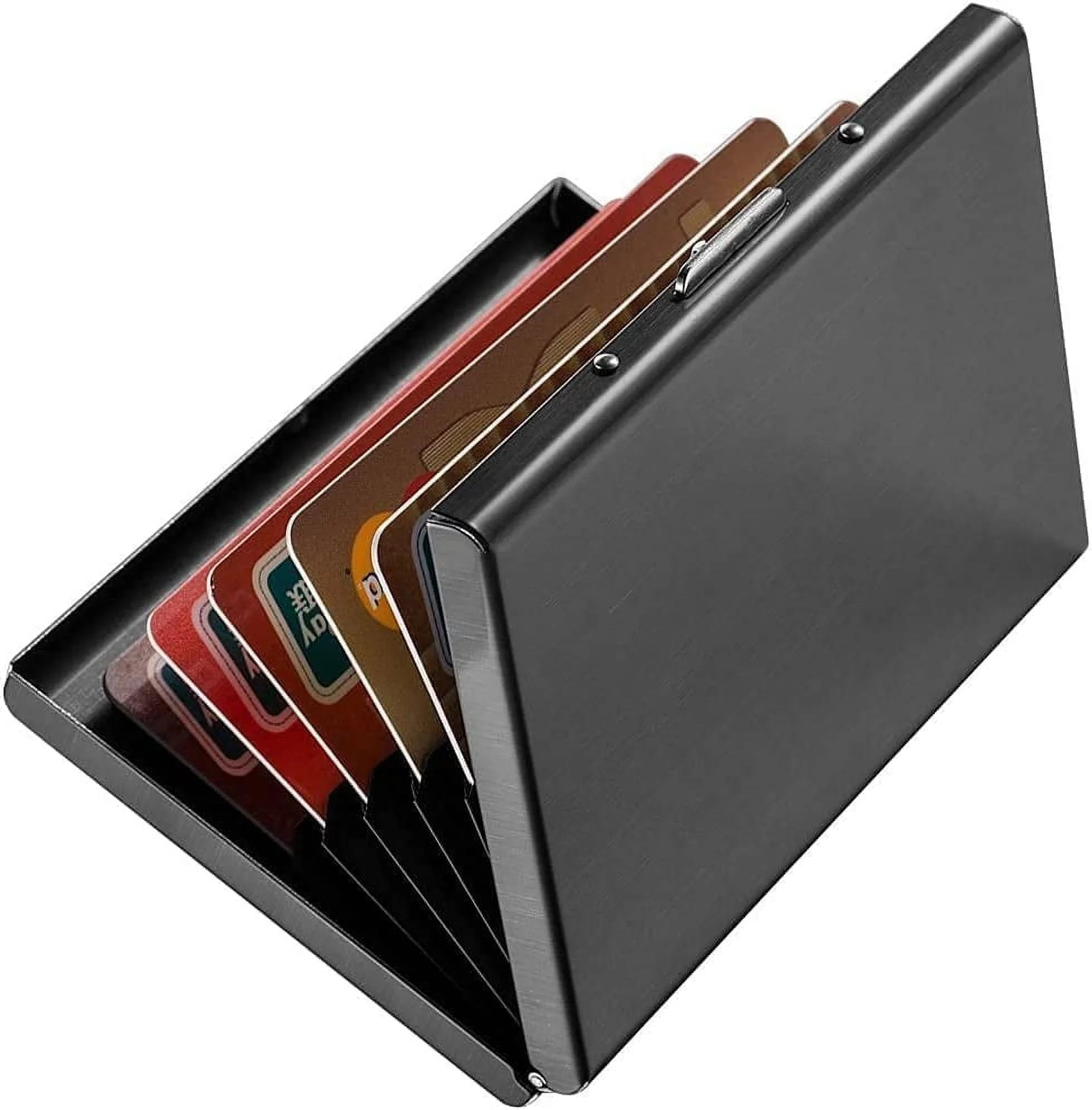 Card Holder for Men & Women, Ultra Thin Stainless Steel Wallet Slim ...