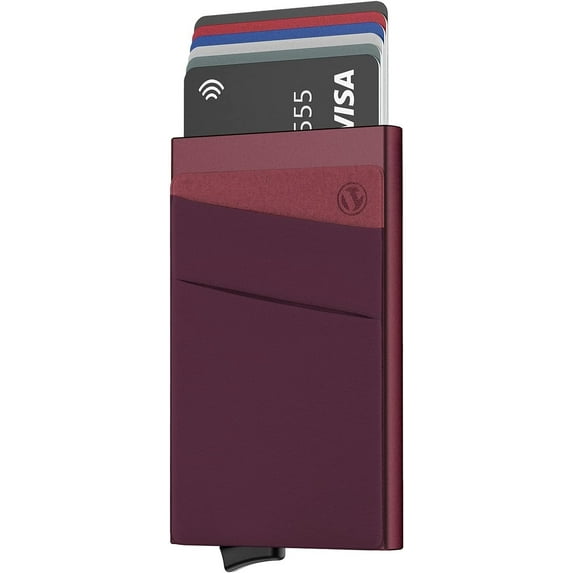 Card Holder with Pocket Pop Up Wallet RFID Blocking Slim Metal Card ...