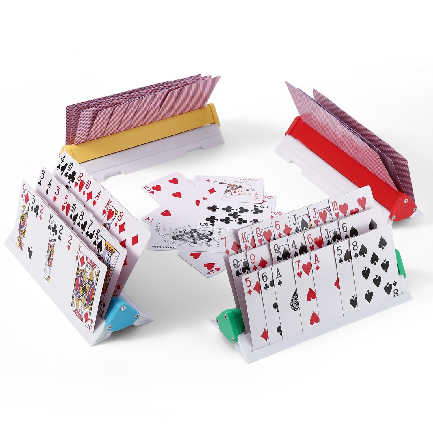 Card Holders for Playing Cards – Set of 4 Deck Stands for Poker, UNO ...