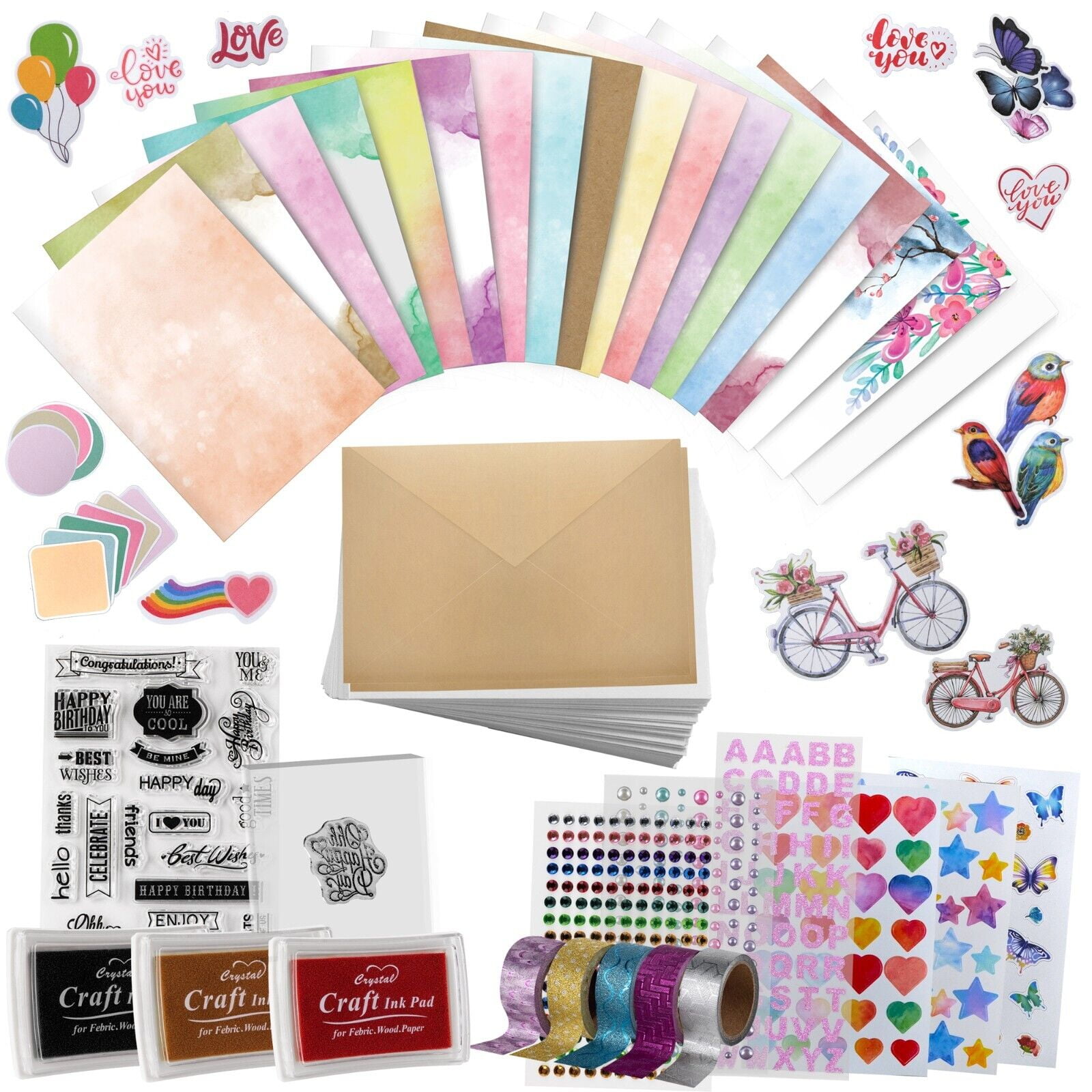 Card Making Kits For Adults And Kids- 24 Blank Greeting Cards ...