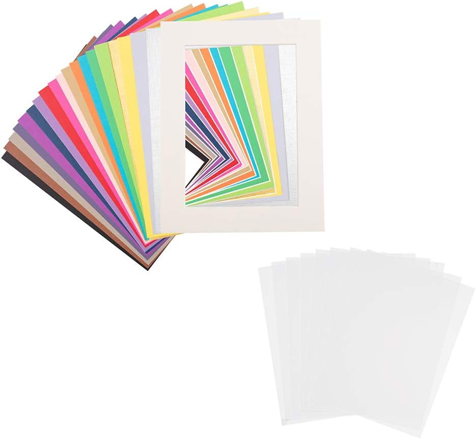 Card Paper Picture Frame with White Core Bevel Cut and Transparent PVC ...