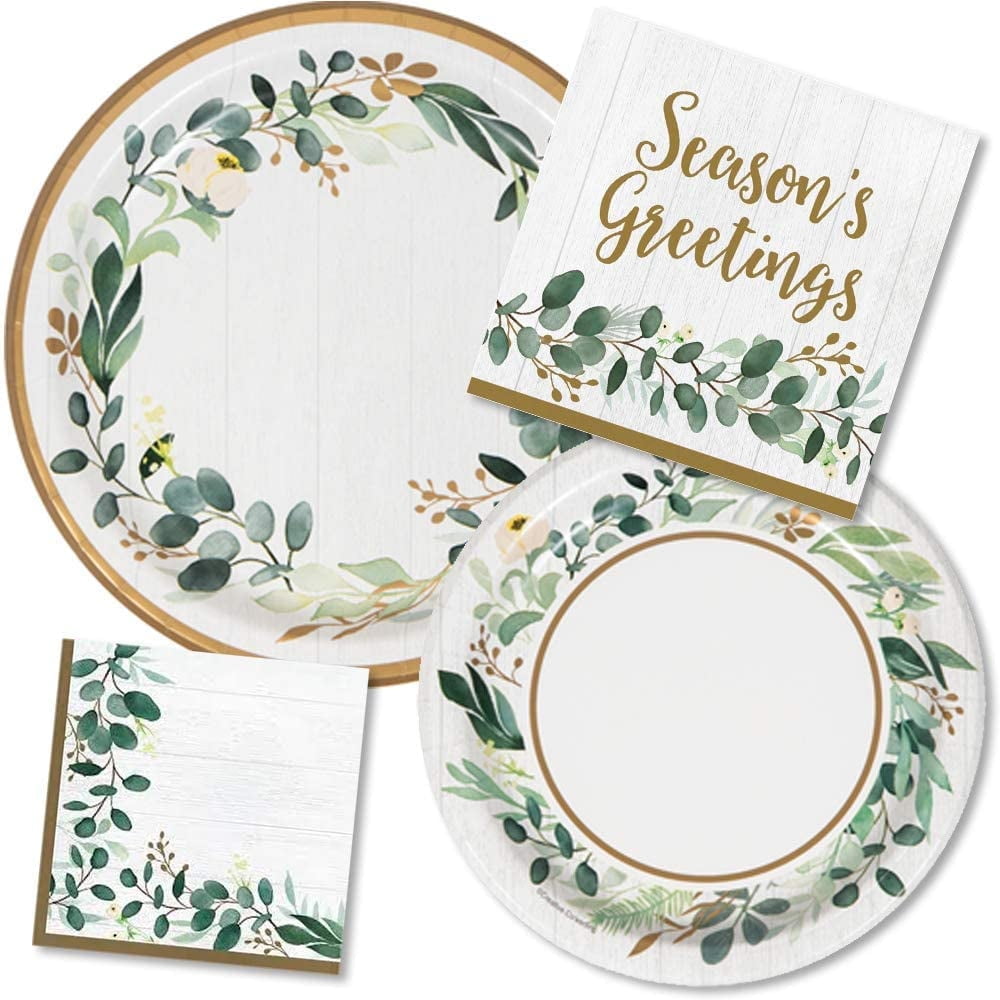Card & Party Giant Seasons Greetings Holiday Disposable Plates Napkins ...