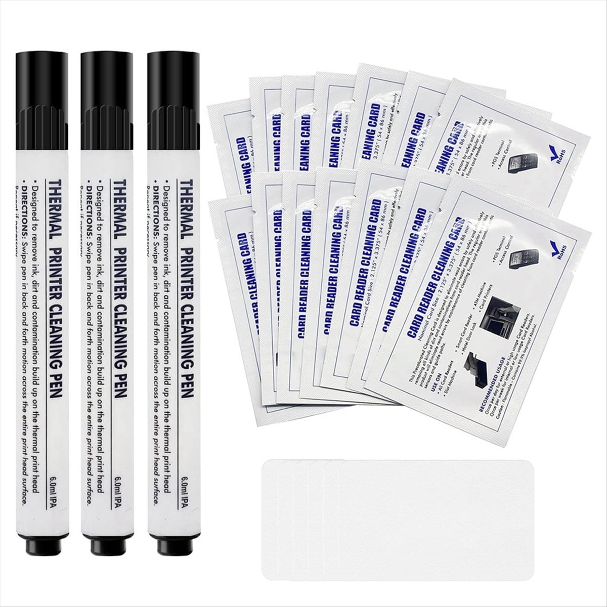 Card Printer Cleaning Kit, Credit Card Reader Cleaner, 3 Printer ...