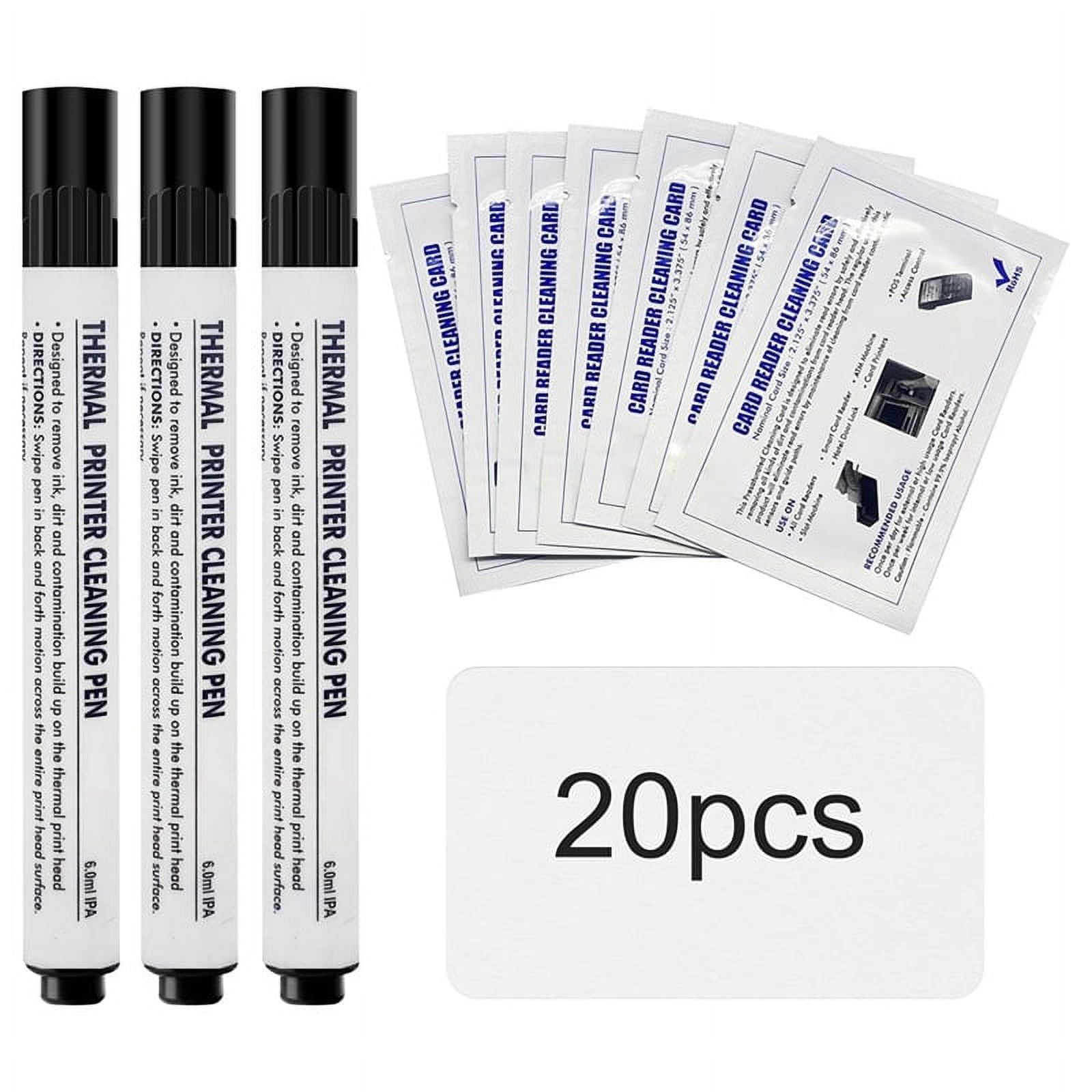 Card Printer Cleaning Kit, Credit Card Reader Cleaner, 3 Printer ...