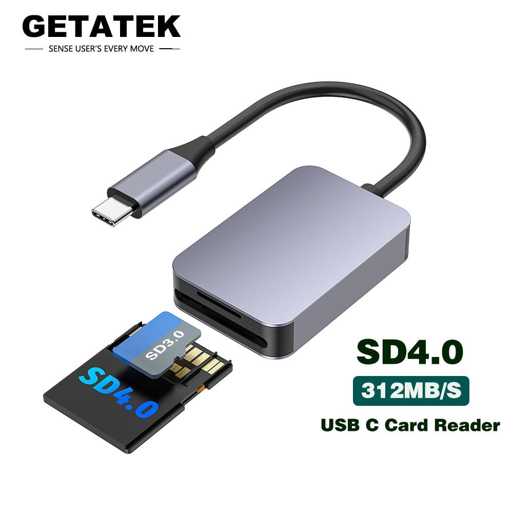 Card Reader SD4.0 312MB/s USB-C to SD Micro SD TF Memory Card Adapter ...