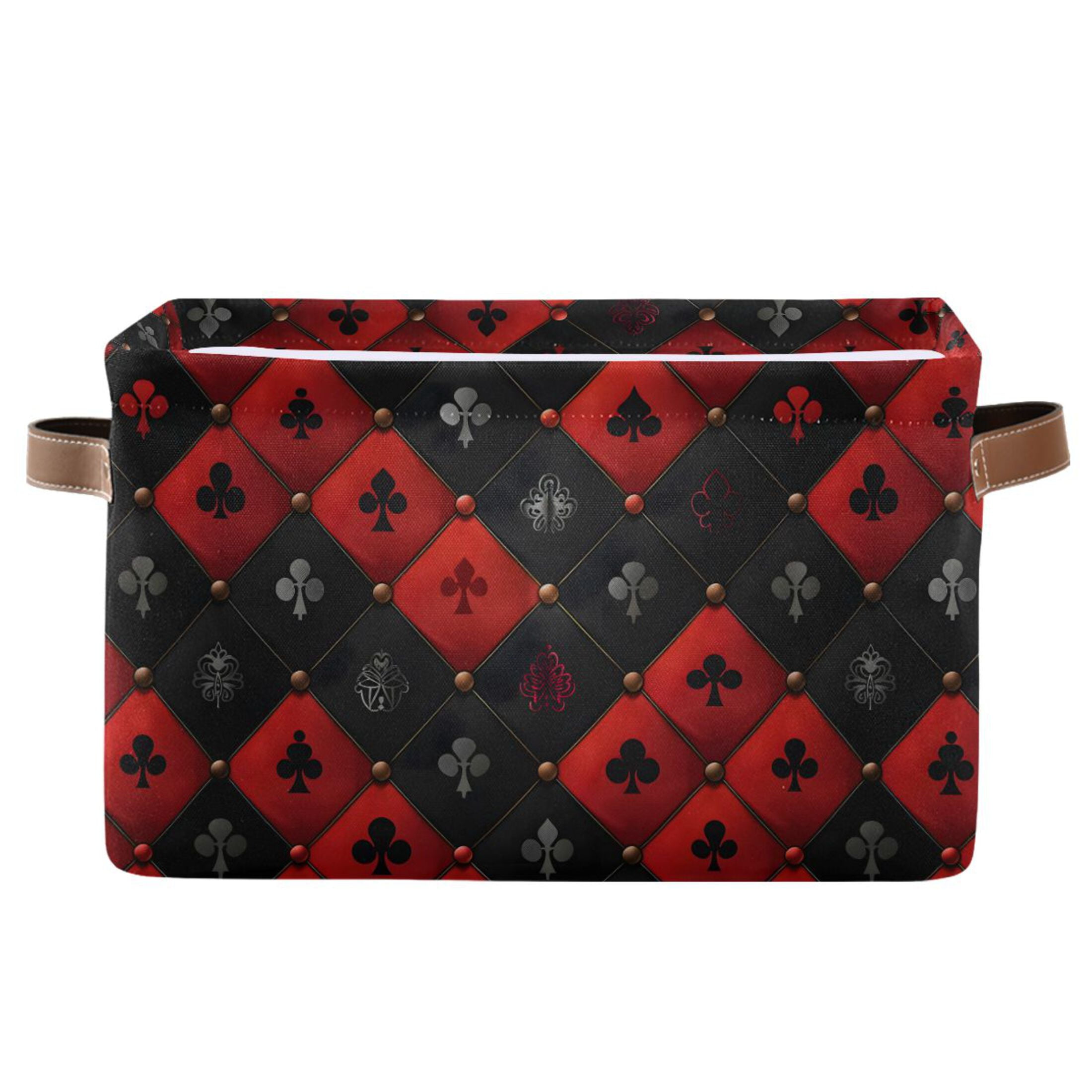 Card Royal Symbol Rhombus Storage Bins with Handle Fabric Organizer ...