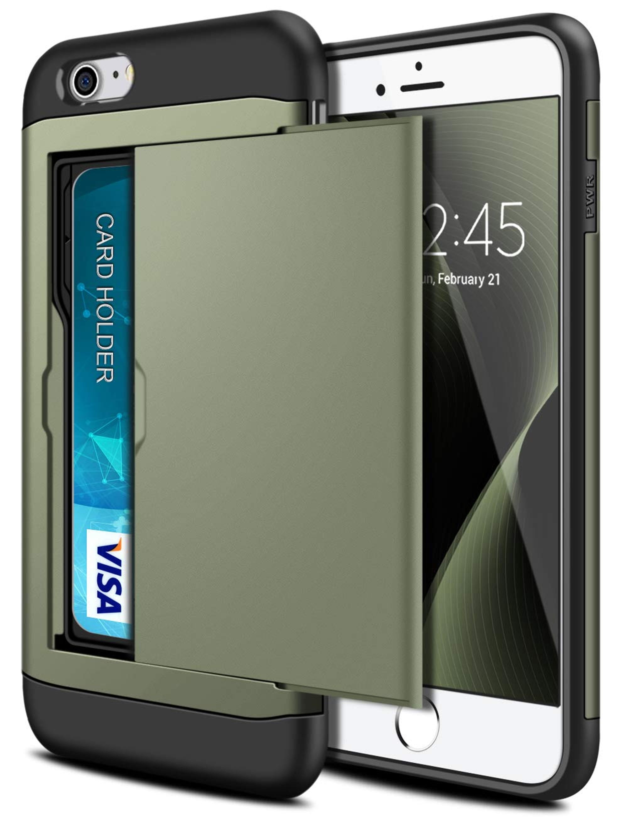 Card Slot Holder Wallet iPhone SE 2016 Case (Gen1) - (Dark Green) Dual ...