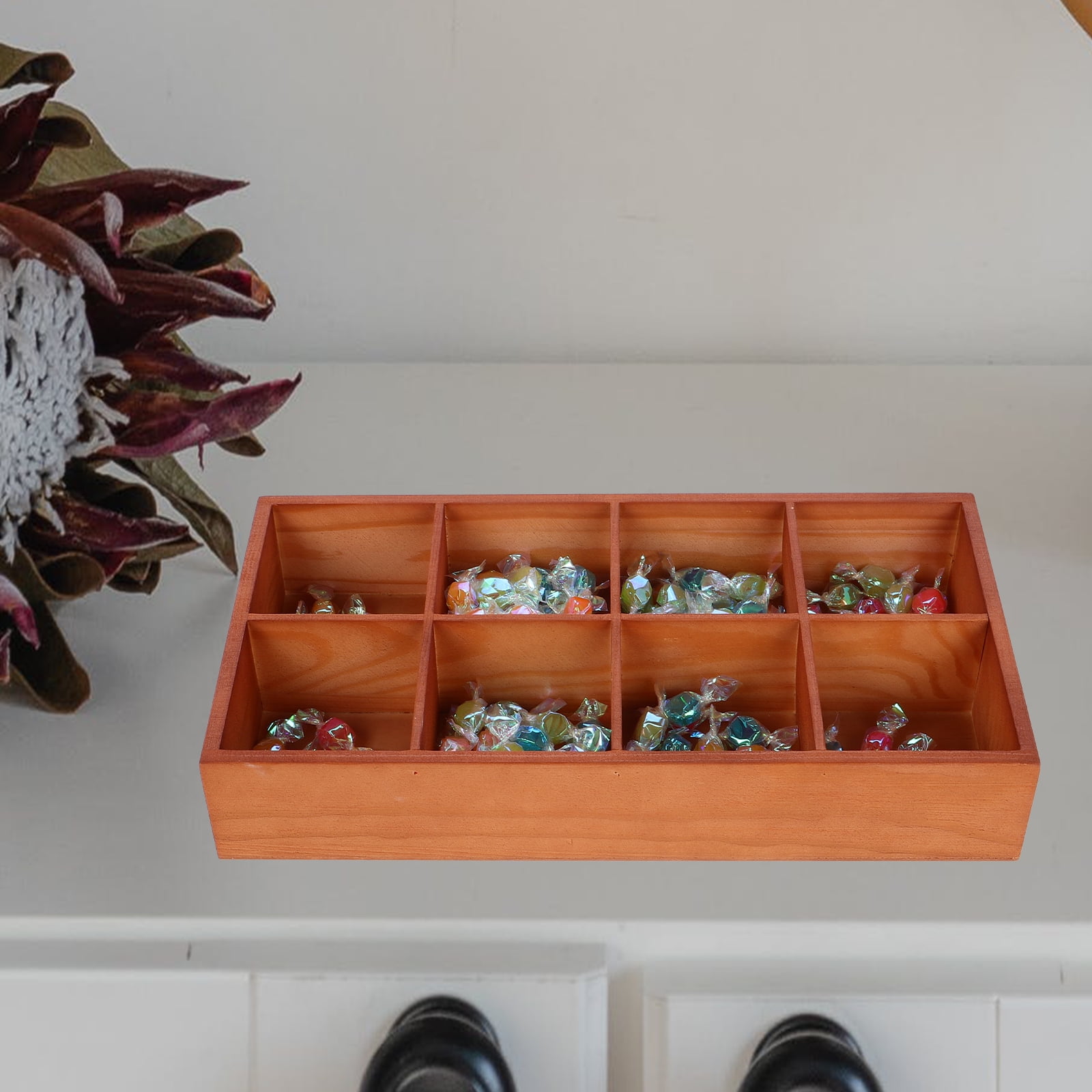 Card Sorting Tray Tea Storage Organizer Grid Organizer Box Dessert Tray ...