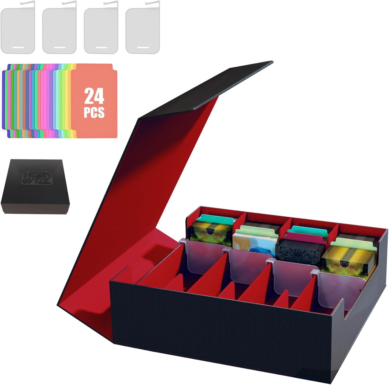 Card Storage Box For Trading Cards, 3000+ PU Leather Commander Card ...