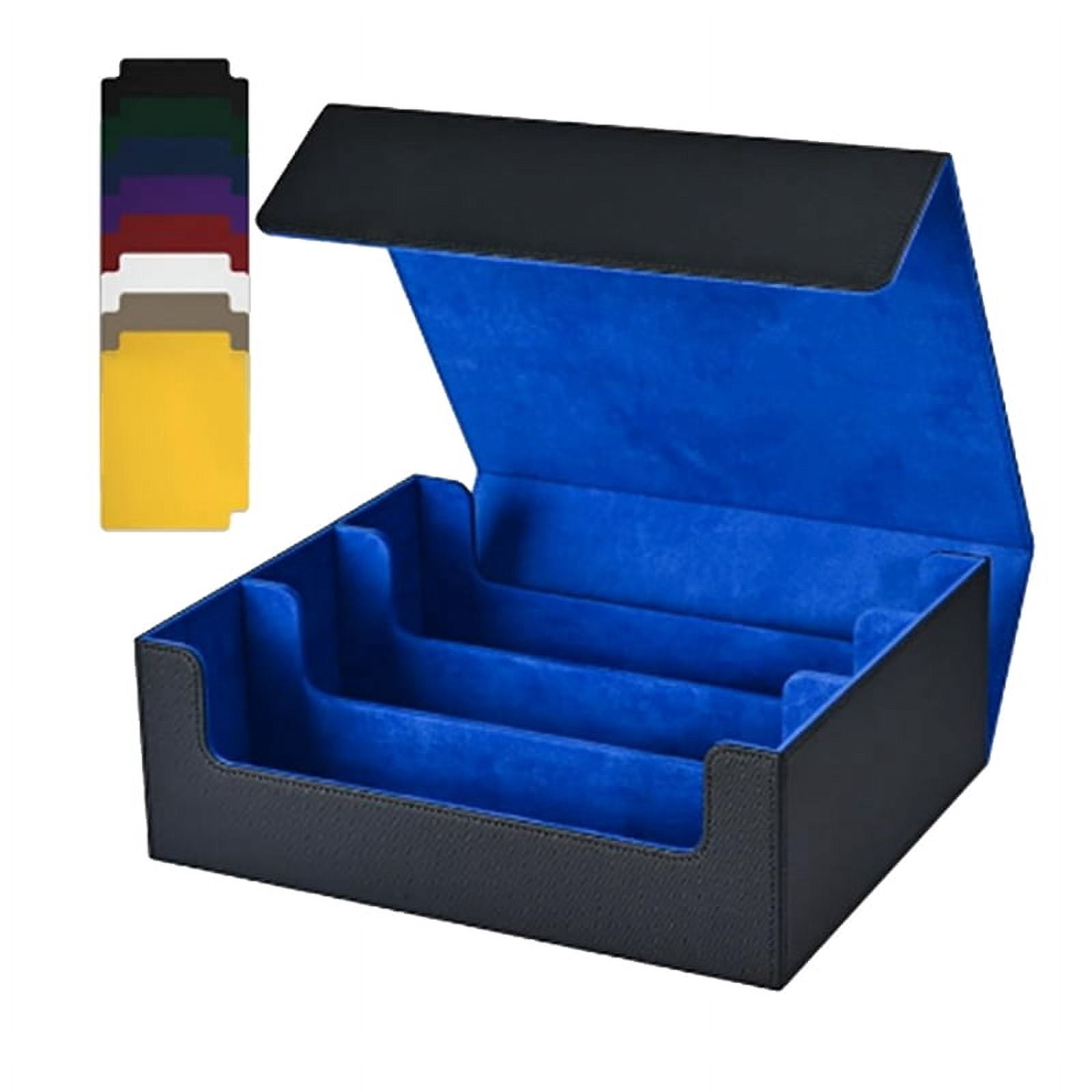 Card Storage Box for Trading Cards, 1800+ PU Card Deck Case,Magnetic ...