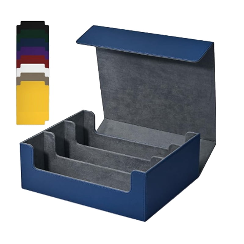 Card Storage Box for Trading Cards, 1800+ PU Card Deck Case, Magnetic ...