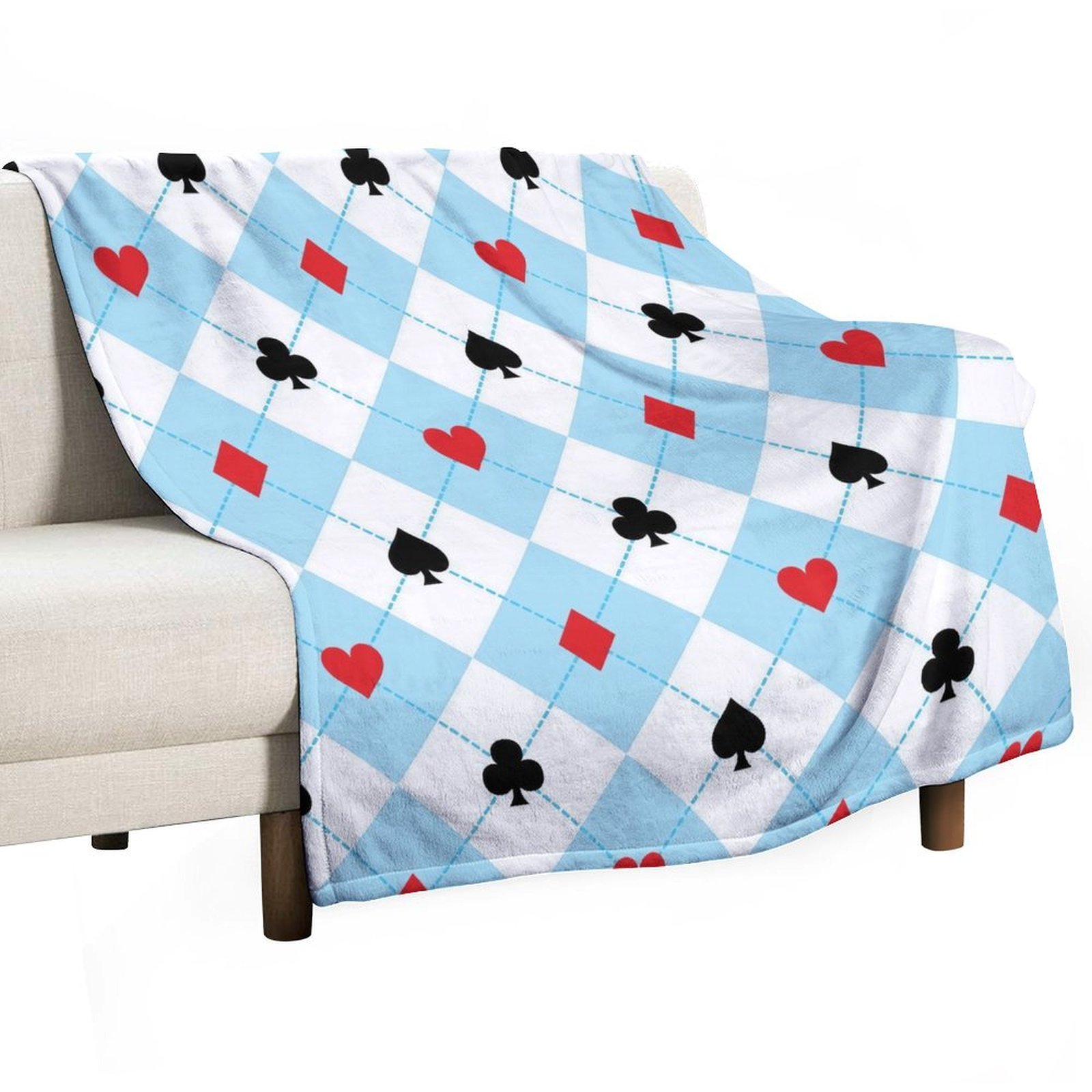 Card Suit Diamond Pattern Print Blanket Warm Throw Blanket Soft Flannel ...
