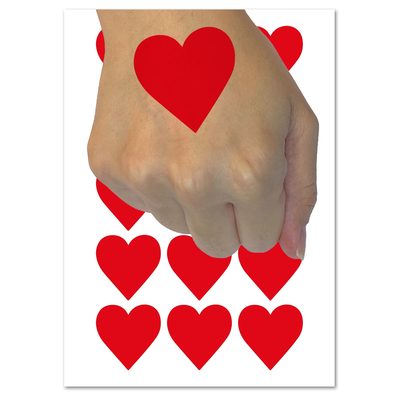 Card Suit Hearts Water Resistant Temporary Tattoo Set Fake Body Art ...