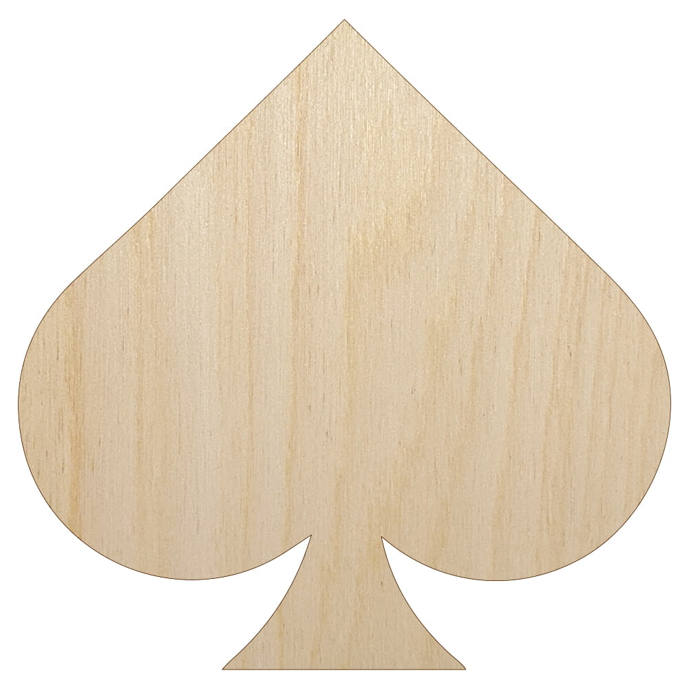 Card Suit Spades Wood Shape Unfinished Piece Cutout Craft DIY Projects ...