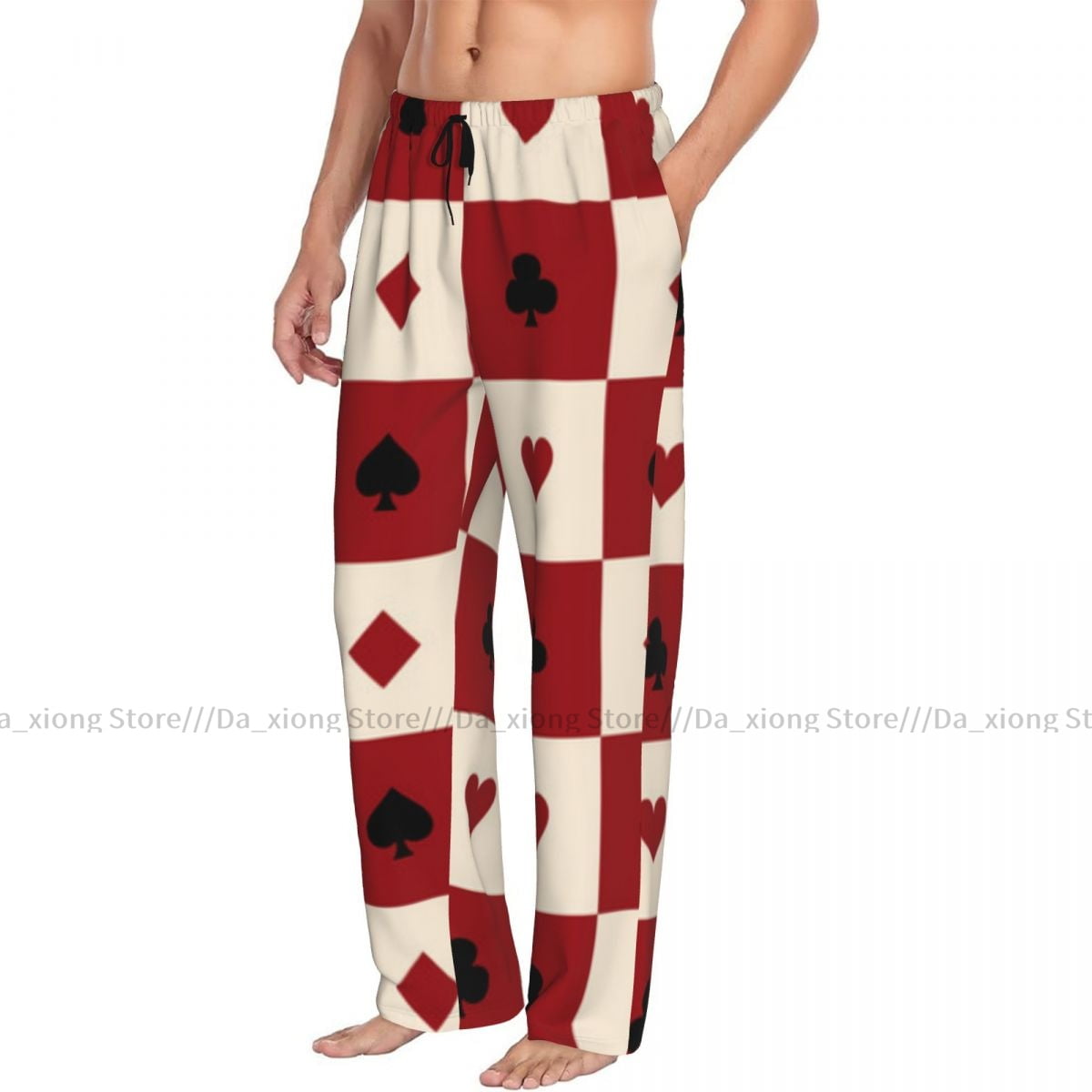 Card Suits Chess Board Background Mens Pajamas Pyjamas Pants Lounge ...