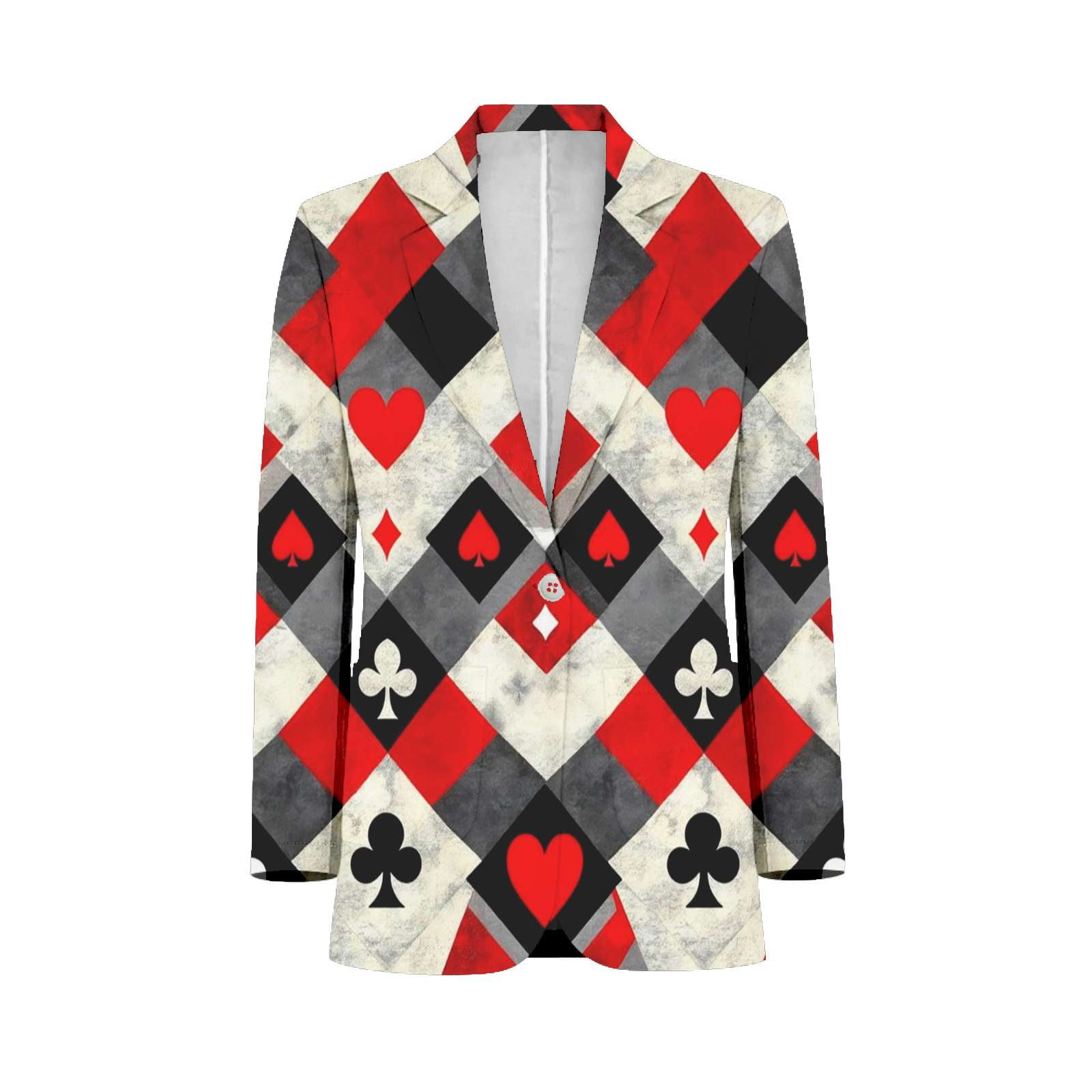 Card Suits Pattern Men's Suit Blazer Casual Party Wear Slim Fit Suit ...