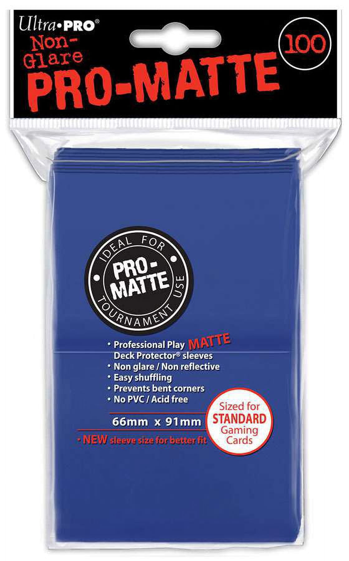 Card Supplies Non-Glare Pro-Matte Blue Card Sleeves (100 Sleeves ...