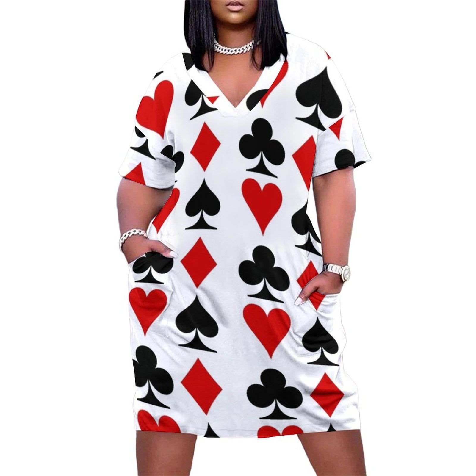 Card Symbols Loose Pocket Dress elegant guest wedding dress dress women summer 2025 - Walmart.com