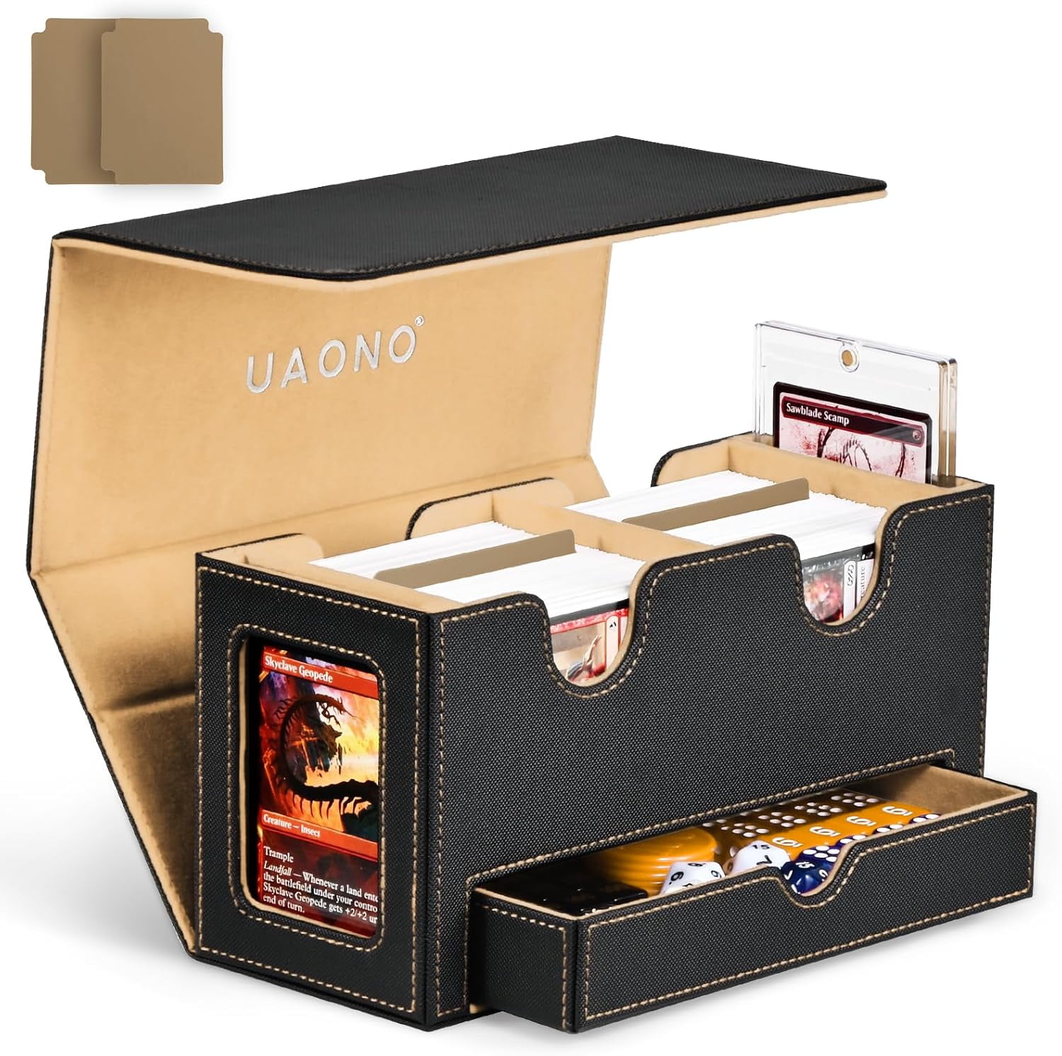Card box MTG, double storage box 2 commander display and 1 dice tray ...