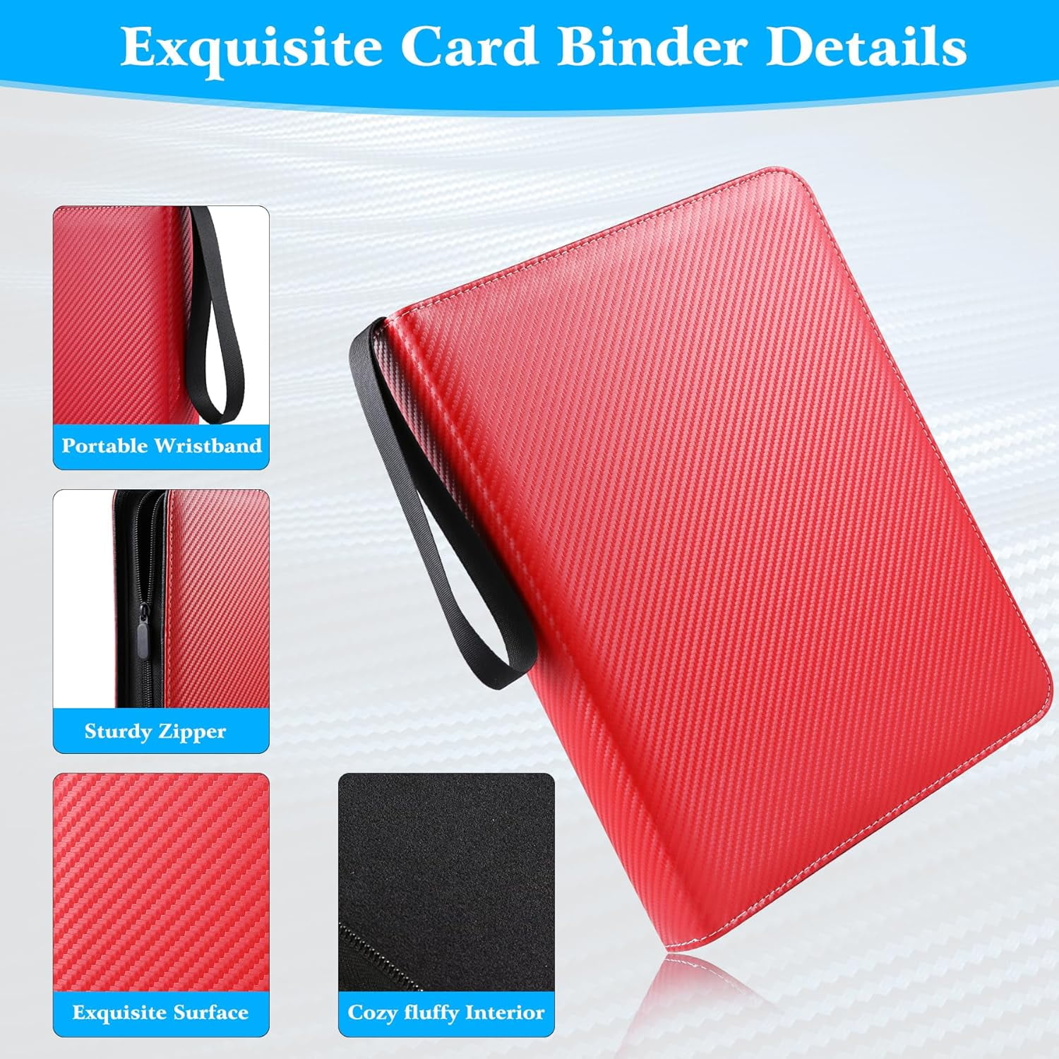 Card holder transaction card binder, 900 pocket sleeve with zipper ...
