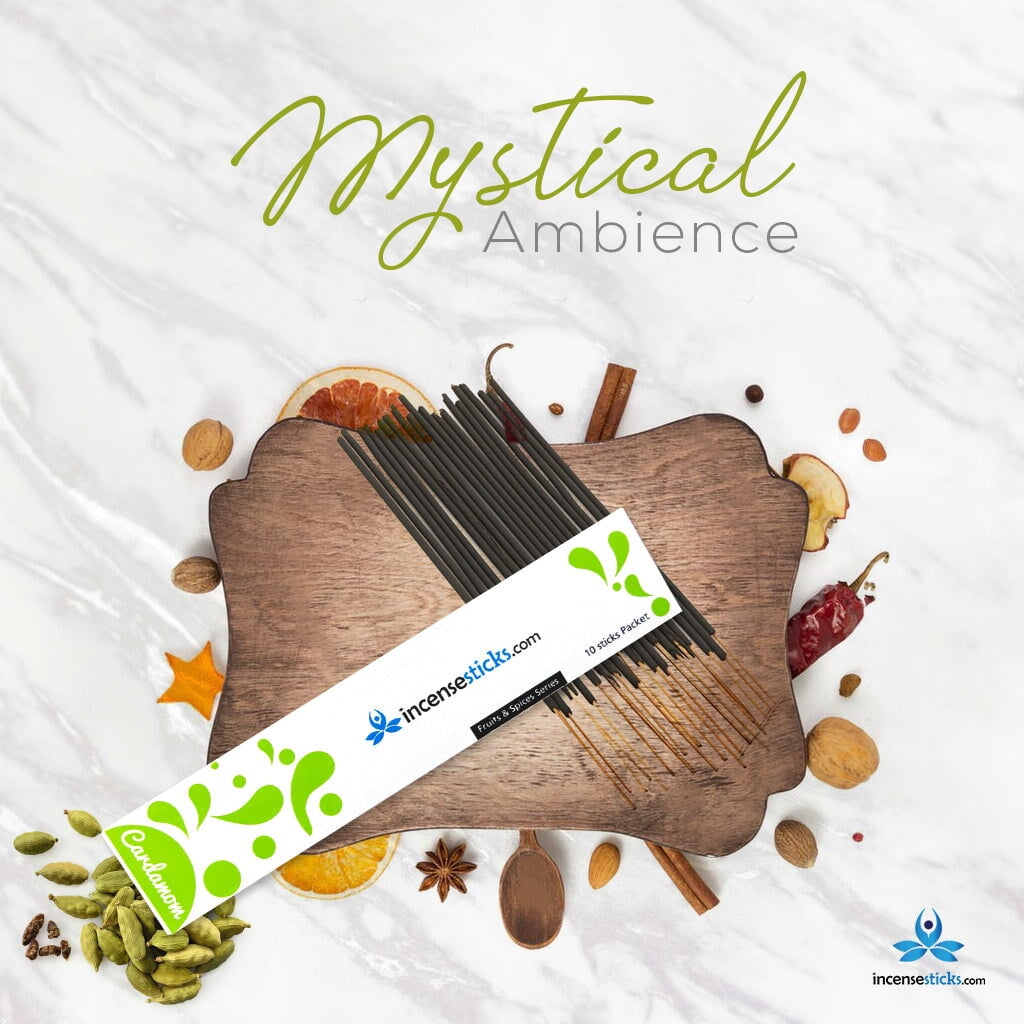 Cardamom Incense 8" inch 10 Sticks Pack: 1 Pack - Walmart.com